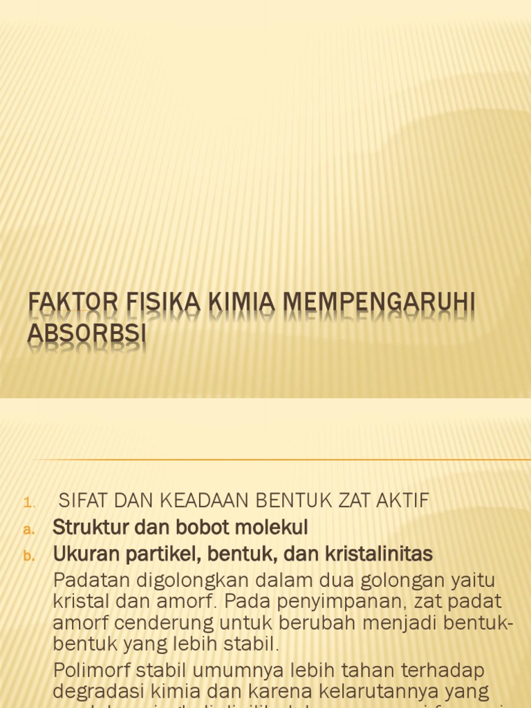 Parameter Absorbsi Obat | PDF | Sains & Matematika