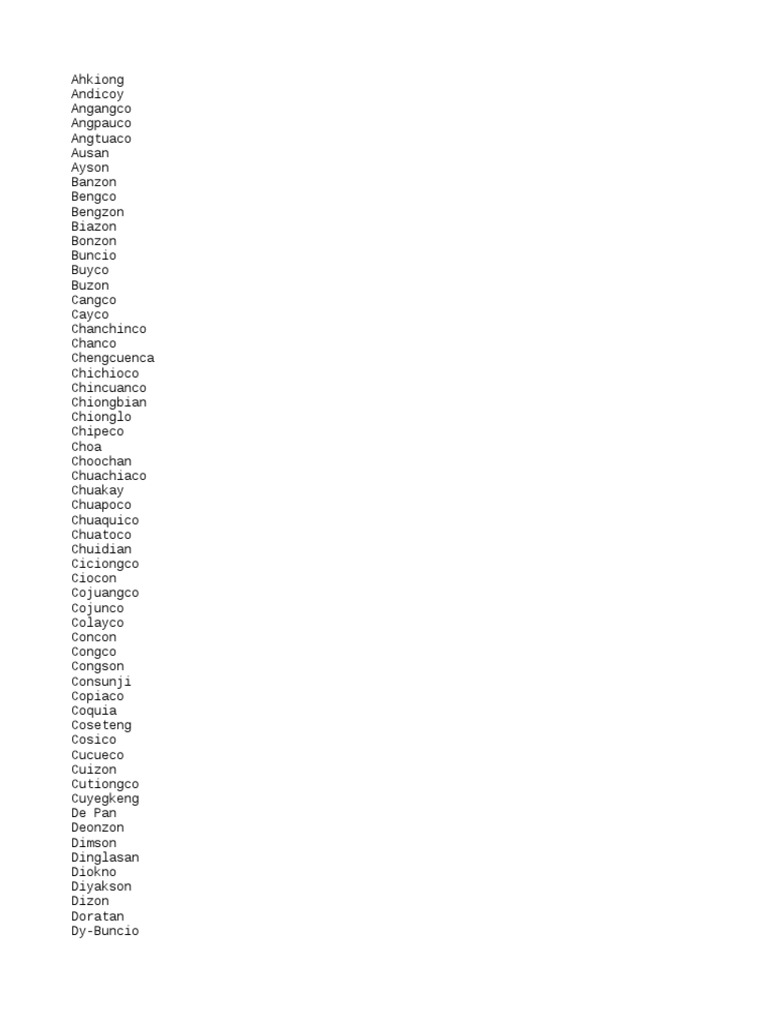 Catalogo Alfabetico de Apellidos