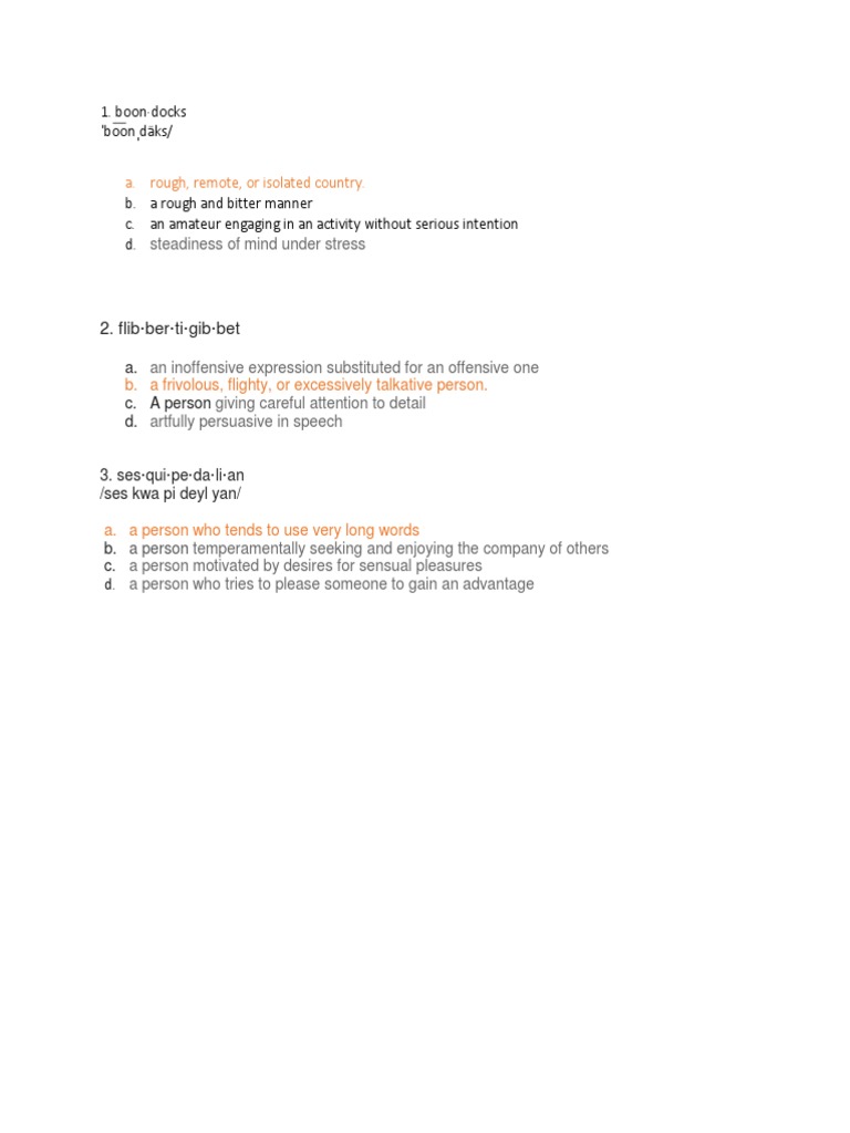 Flib Ber Ti Gib Bet: A. Rough, Remote, or Isolated Country | PDF