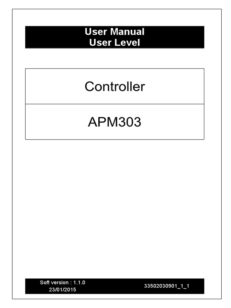User Manual Guide for the APM303 Controller: Instructions for Setting ...