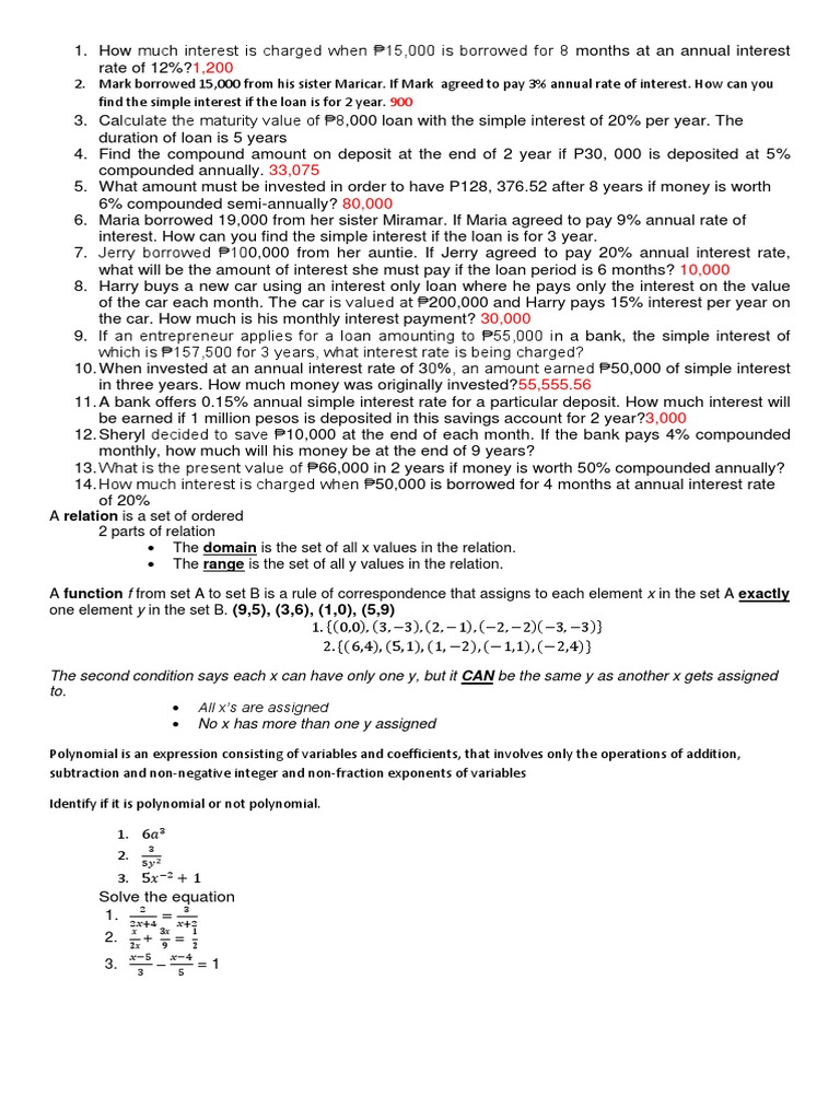 Gen Math | PDF | Interest | Interest Rates