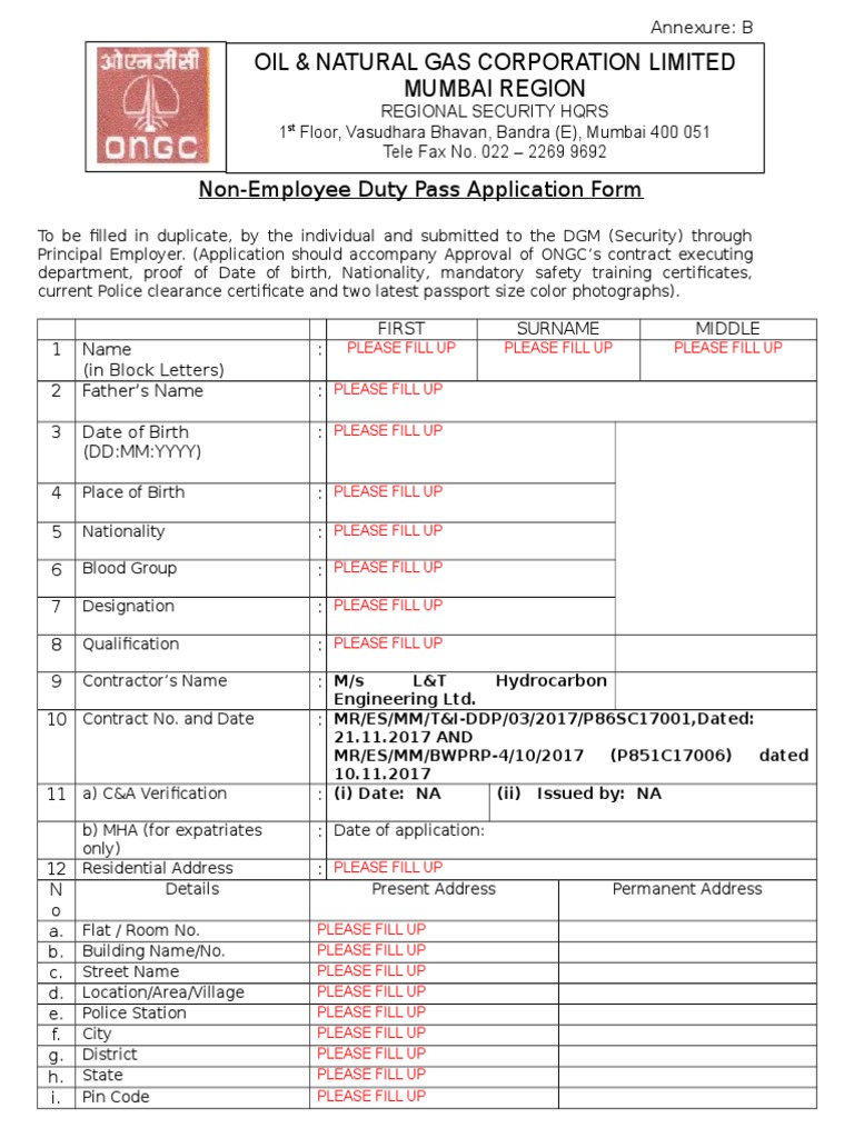 NED Application | PDF | Official Documents | Identity Document