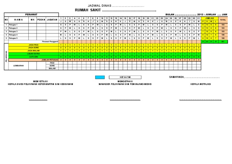 Contoh Form Jadwal Dinas | PDF