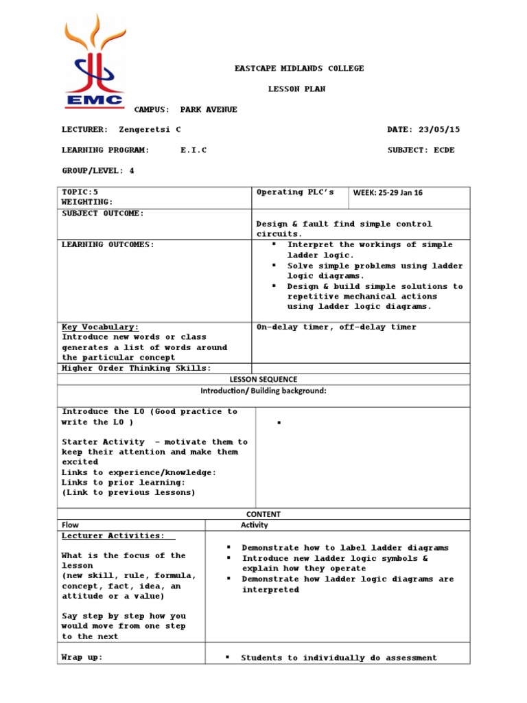 L4 LESSON PLAN plc.doc | Lesson Plan | Teaching | Free 30-day Trial ...