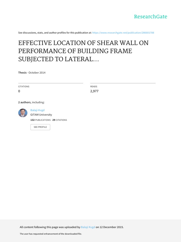 Shear Wall Placement in Lateral Load Design | PDF | Earthquakes | Solid ...