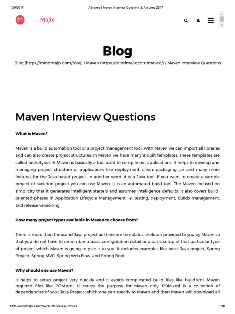Advanced Maven Interview Questions & Answers 2017 | PDF | Computing | Computing Platforms