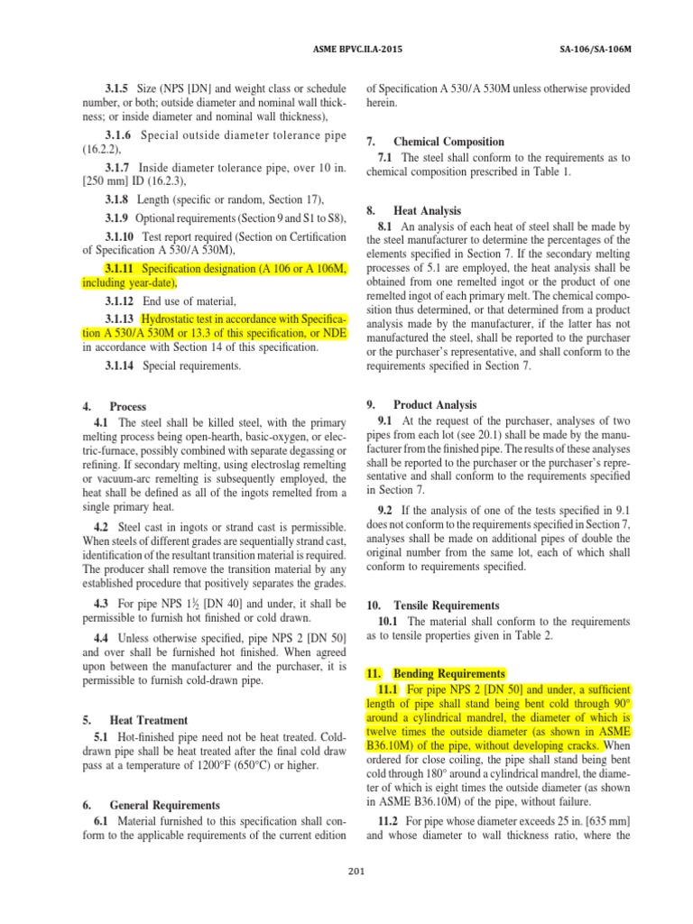 SA-106 Gr.B | Nondestructive Testing | Pipe (Fluid Conveyance)