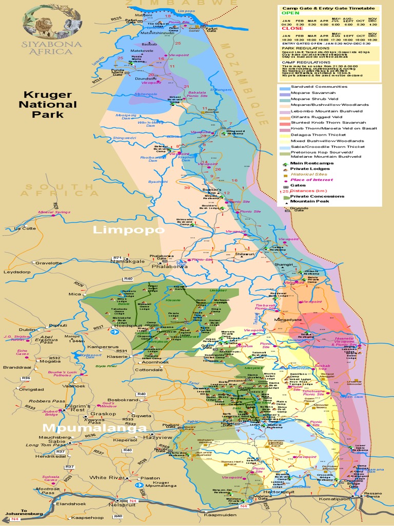 Kruger National Park Map Overview | PDF
