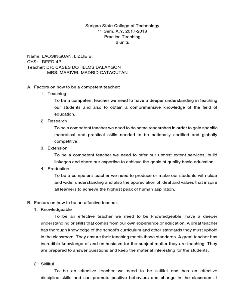 Practice Teaching Worksheet # 1 | PDF | Teachers | Epistemology