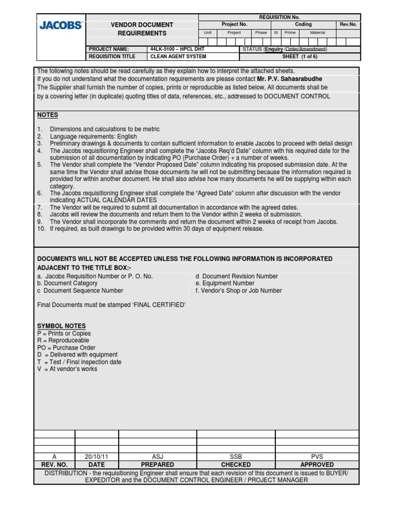 Vendor Document Requirements | PDF | Engines | Nondestructive Testing