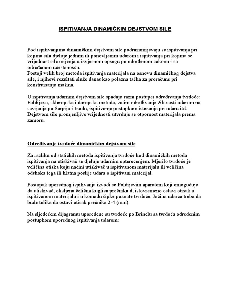 Ispitivanje Materijala PDF | PDF