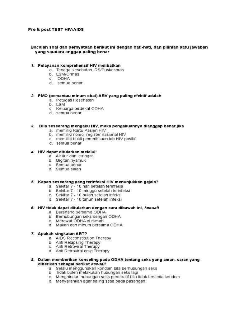 Pre - Post Test Print Out | PDF