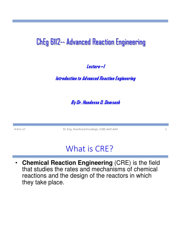 Advanced Reaction - Lecture 1 | PDF | Chemical Kinetics | Chemical ...