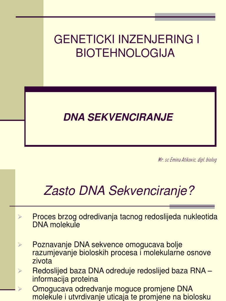 Vjezbe 7 DNA Sequencing | PDF
