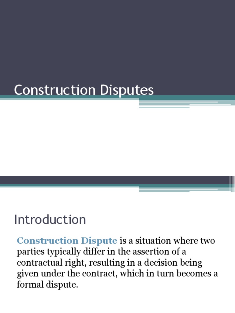 Construction Disputes | PDF | Arbitration | Mediation