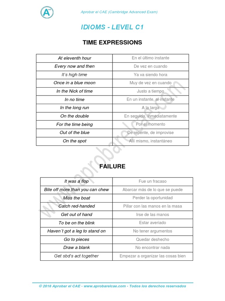 Idioms-Cae PDF | PDF