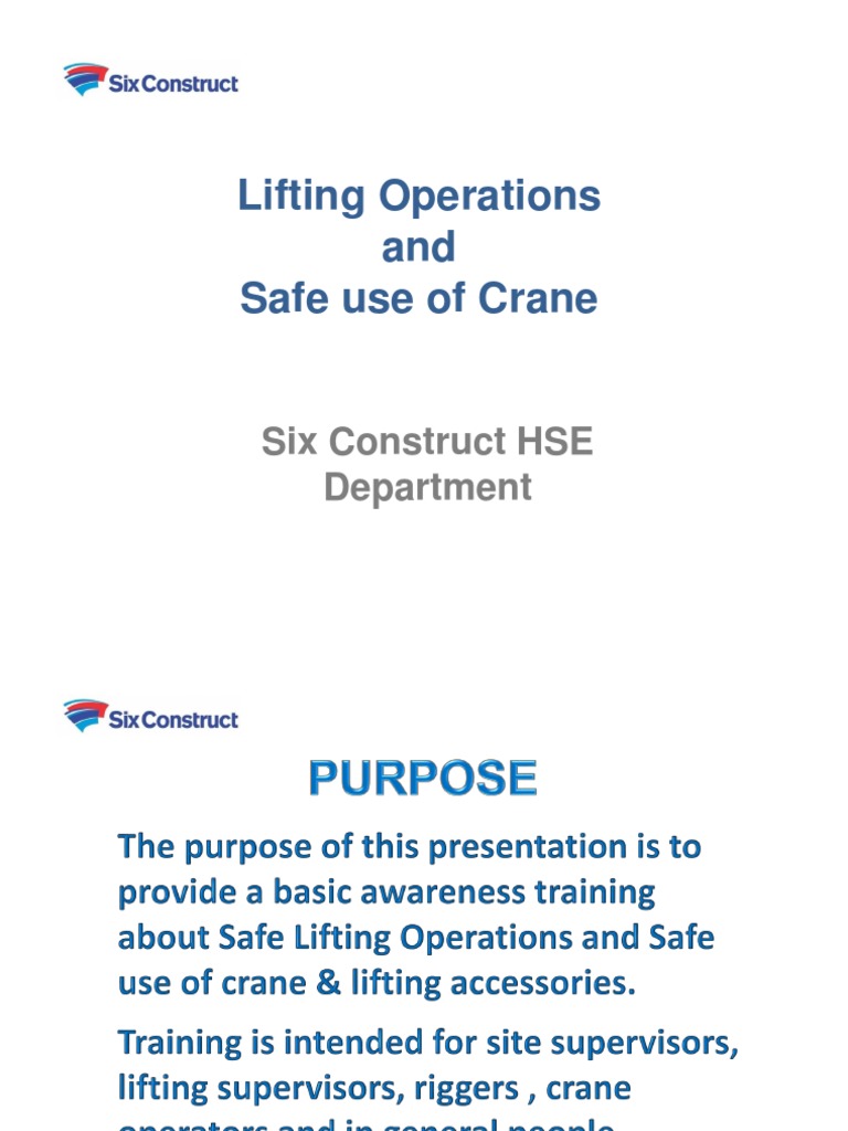 Lifting Operations Training | PDF