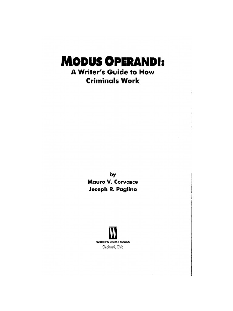 Modus Operandi | PDF | Explosive Material | Theft