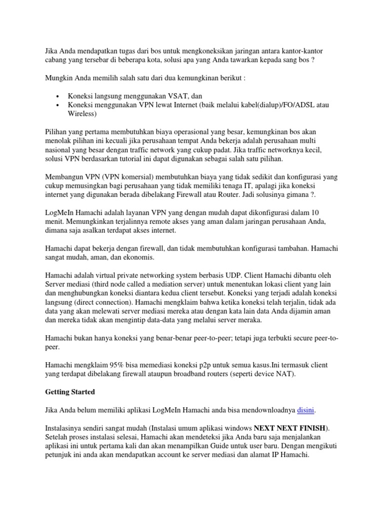 Tutorial Hamachi | PDF
