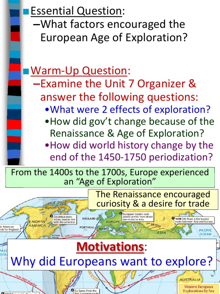Factors Driving the Age of Exploration | PDF | Age Of Discovery ...
