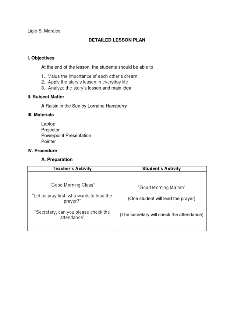 Detailed Lesson Plan of Ligie | Download Free PDF | Lesson Plan | Pedagogy