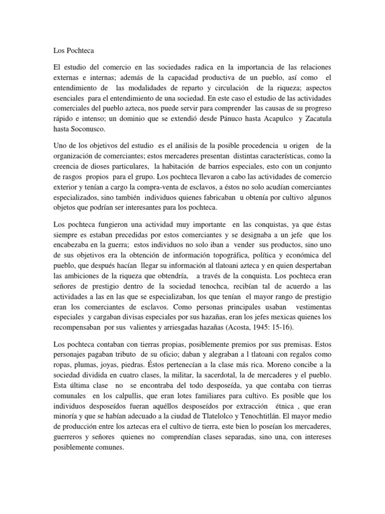 Los Pochteca | PDF | azteca | Sociedad