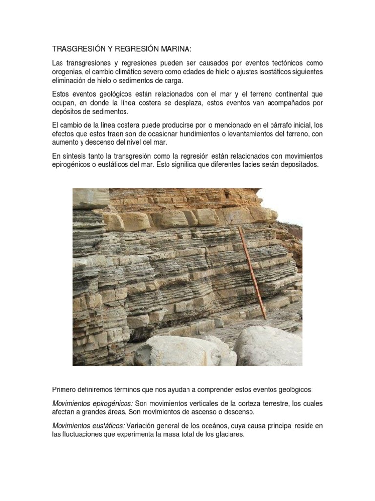 Transgresión y Regresión Marina | PDF | Ciencias de la Tierra | Geología