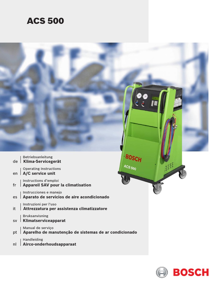 Bosch ACS 500 Operating Instructions | PDF | Legal Liability | Gases
