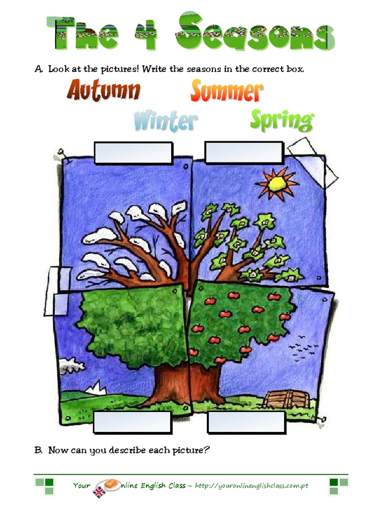 A. Look at The Pictures! Write The Seasons in The Correct Box | PDF ...