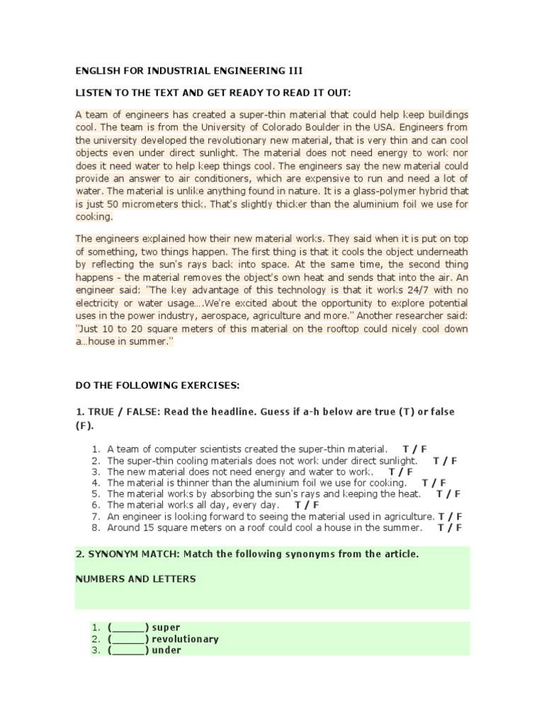 English For Industrial Engineering III | PDF | Nature | Energy And Resource