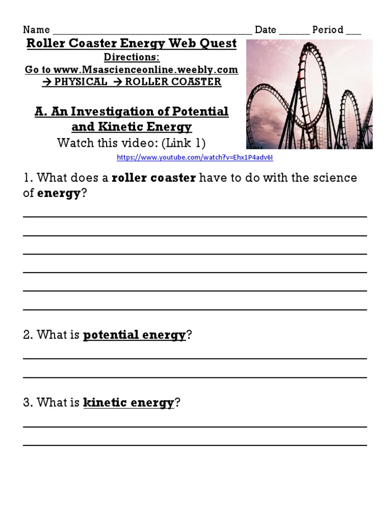 Roller Coaster Energy Web Quest 2017 | Download Free PDF | Potential ...