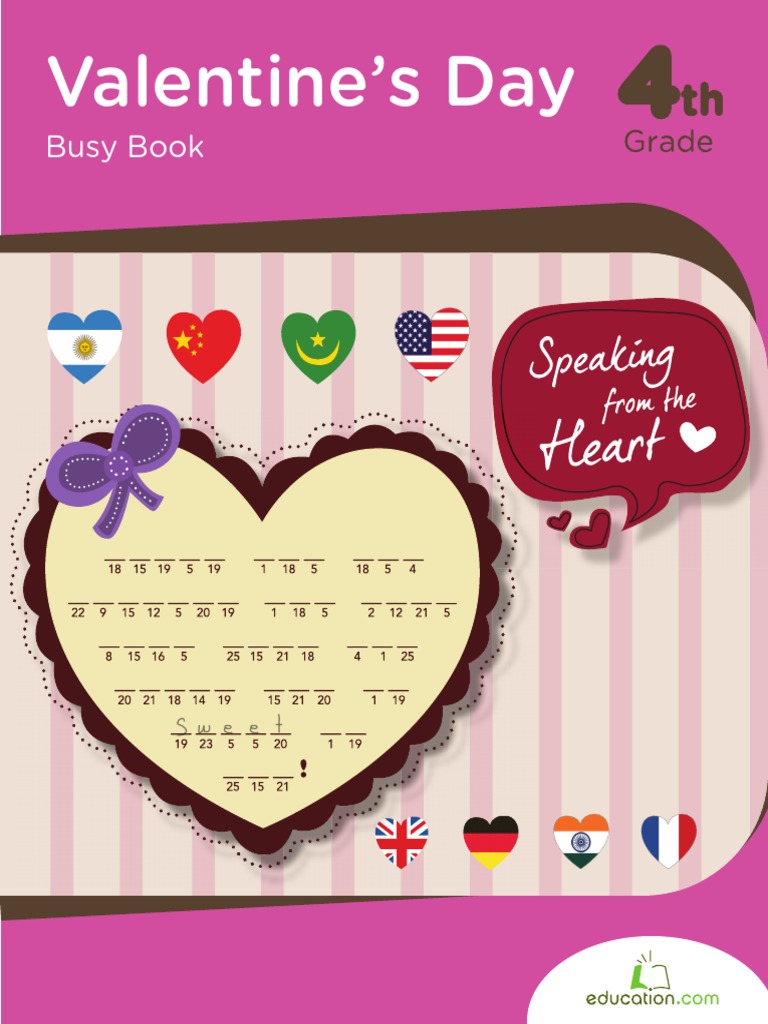 Valentines Day Busy Book Workbook | PDF | Atrium (Heart) | Characters ...