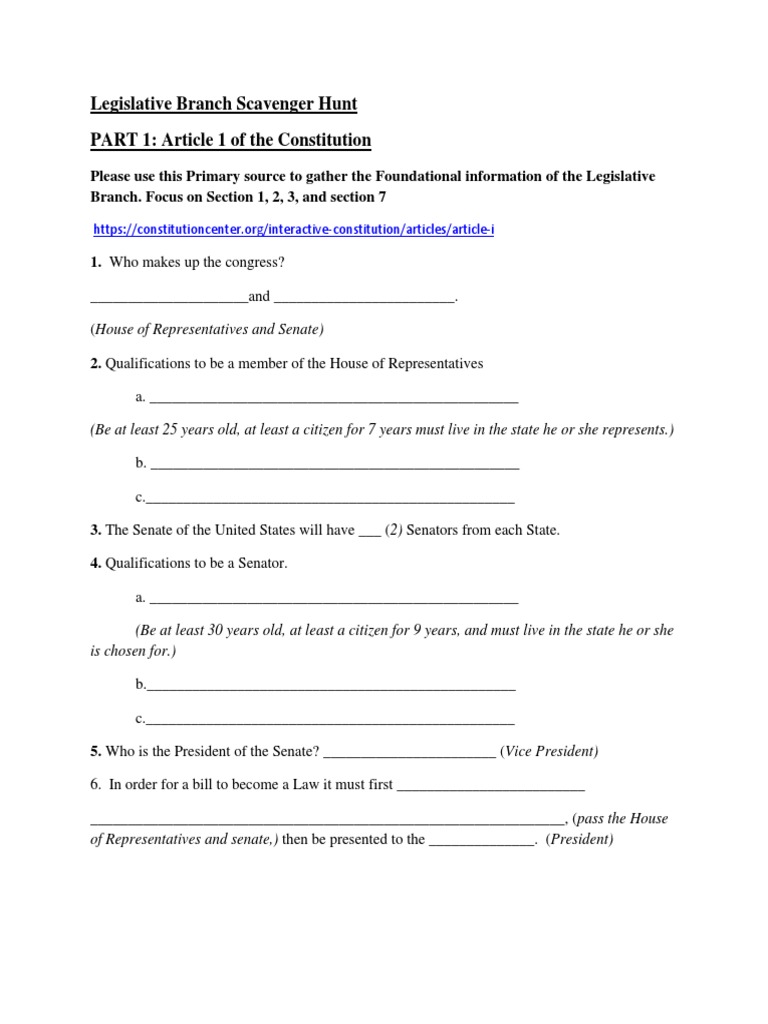 Egp335 Unit Day 2 Worksheet | PDF | United States Congress | American ...