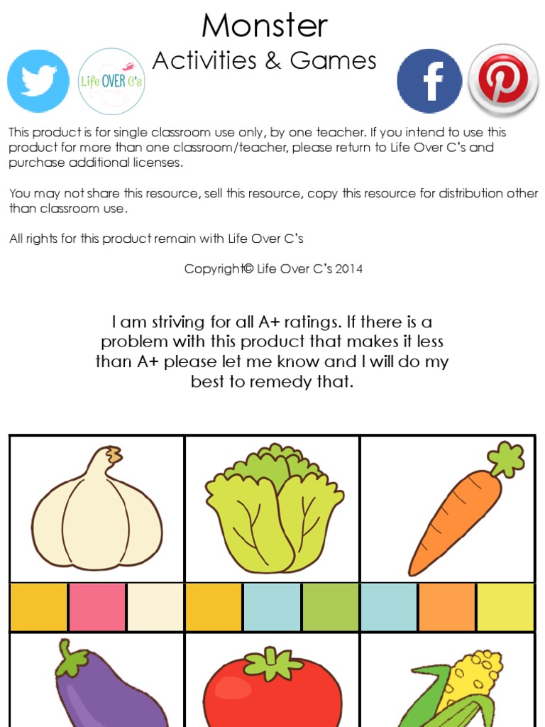 Fruits and Veggies Pre K Pack | PDF