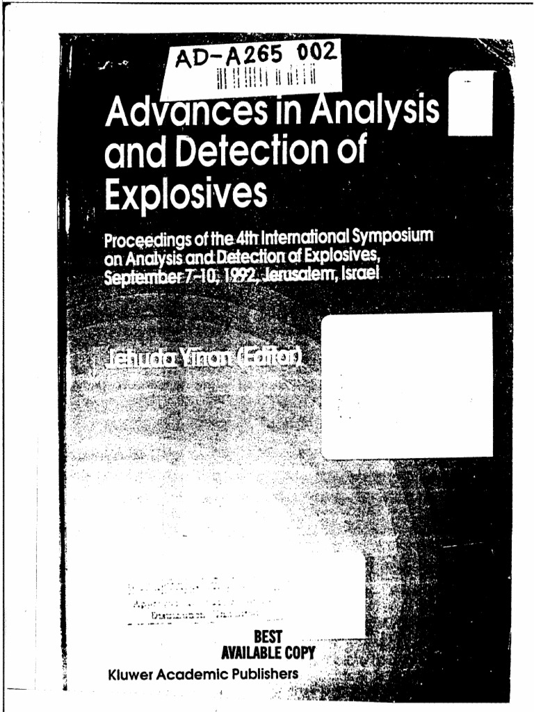 Advaaces in Analysis and Detection of Explosives | PDF | Forensic ...