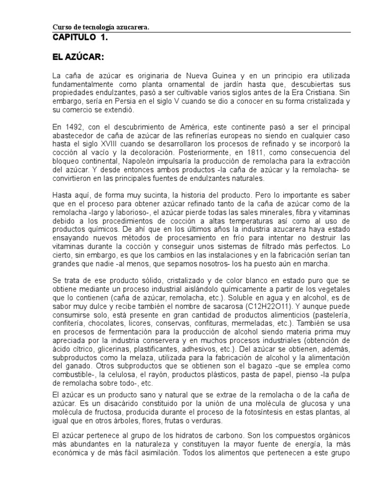 Tecnologia Del Azucar | PDF | Azúcar | Dieta y nutrición