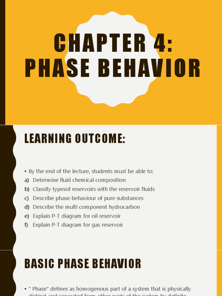 Chapter 4 - Phase Behaviour | PDF | Phase (Matter) | Petroleum Reservoir