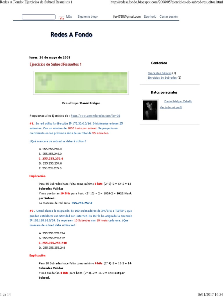 Ejercicios de Subred Resueltos 1 | PDF | Dirección IP | Estándares de internet