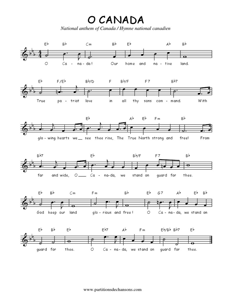 Canada - O Canada | PDF | Anthems