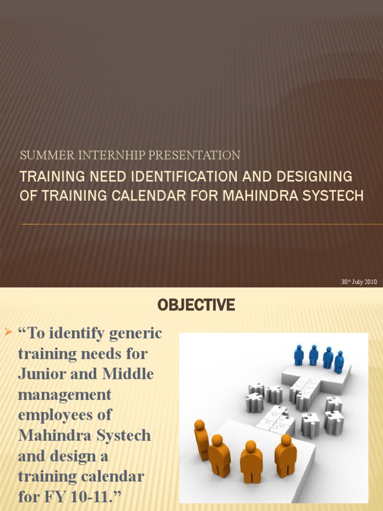 Training Need Identification and Designing of Training Calendar For ...