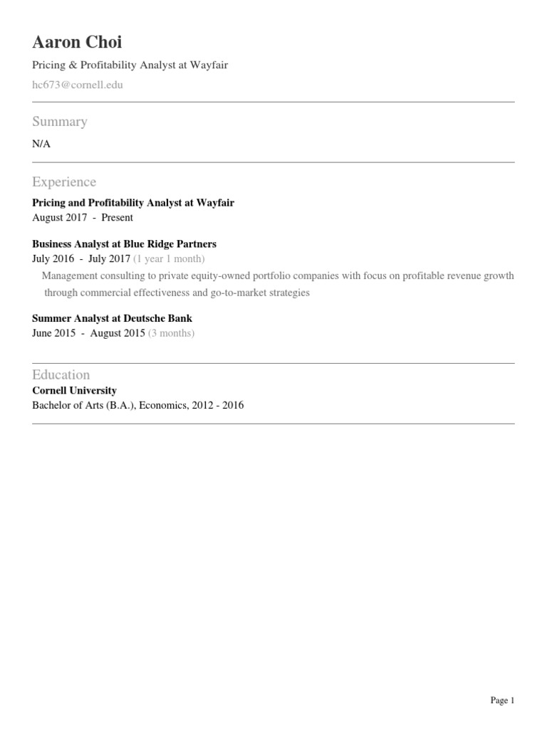 Aaron Choi Profile | PDF