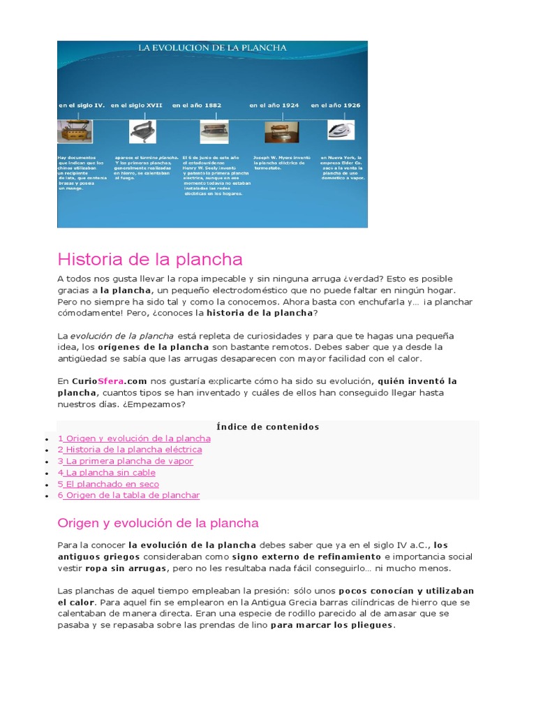 Evolucion de La Plancha | PDF | Ropa | Evolución