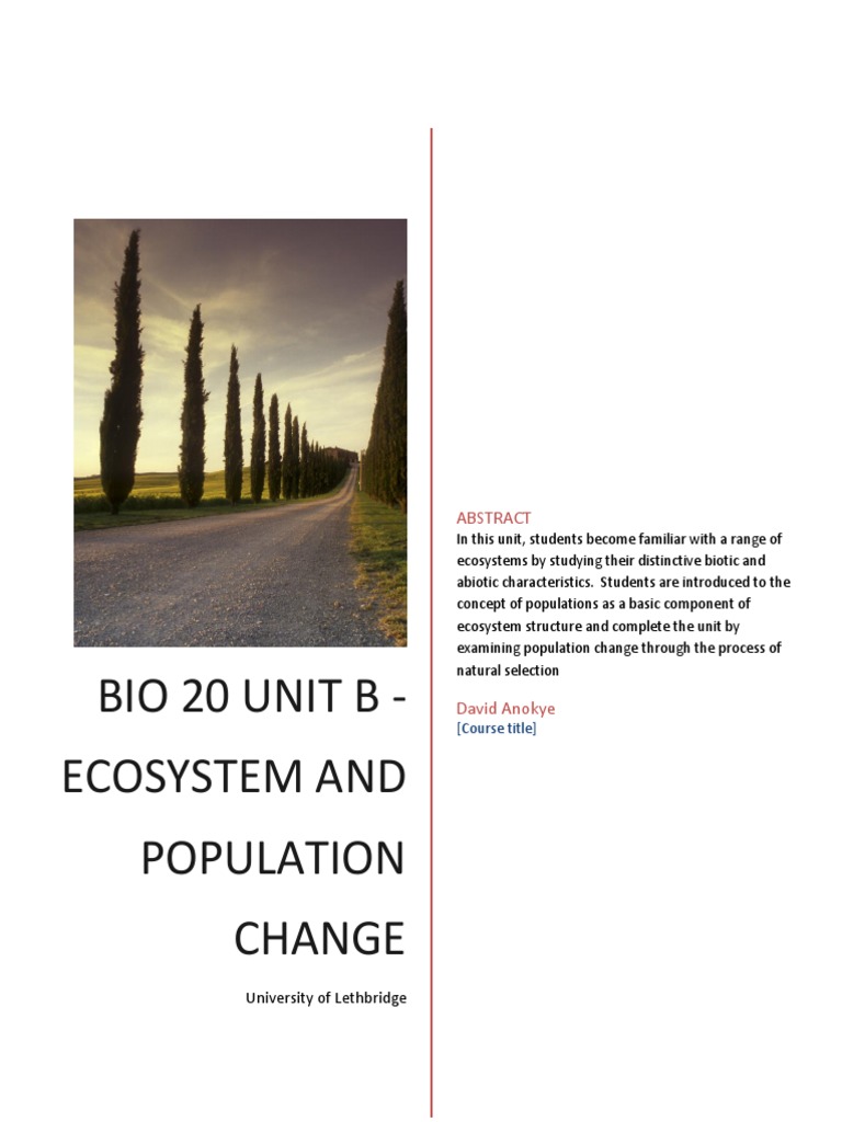 Ecosystems and Population Dynamics in Bio 20 | PDF | Aquatic Ecosystem ...