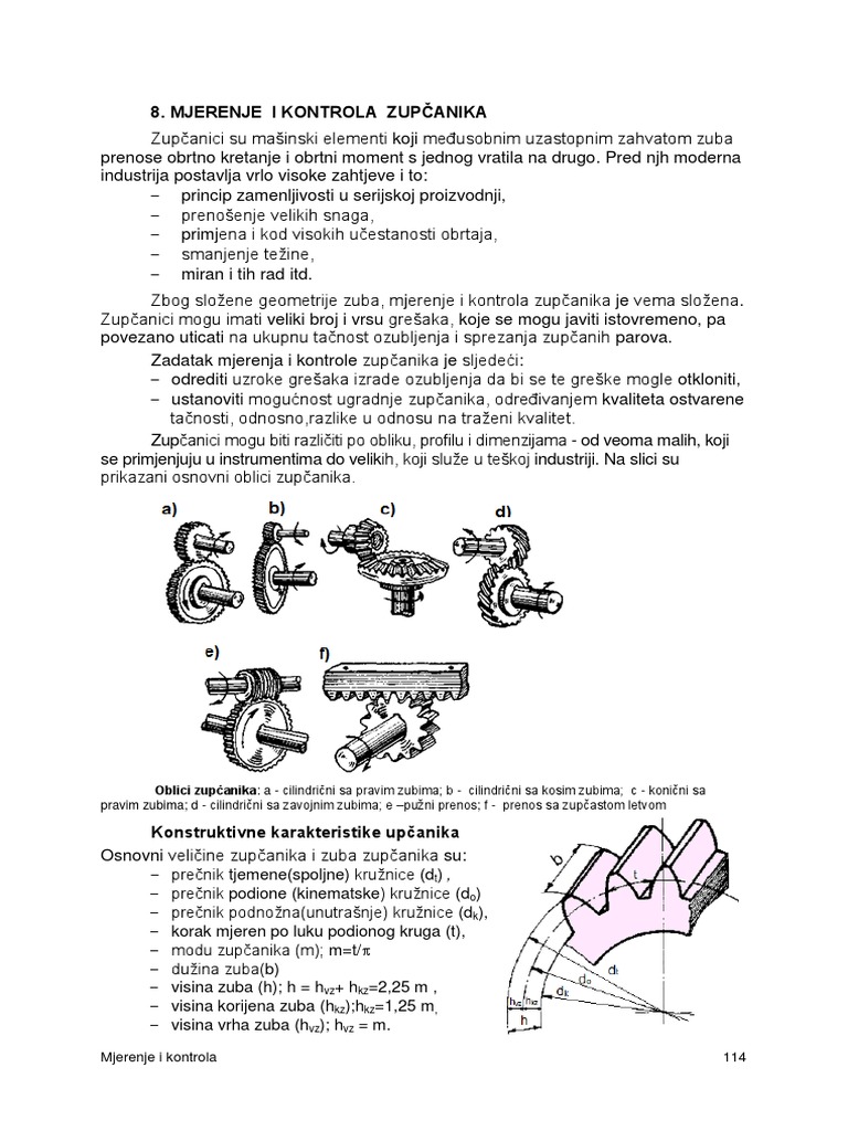 8 Kontrola I Mjerenje Zupcanika | PDF