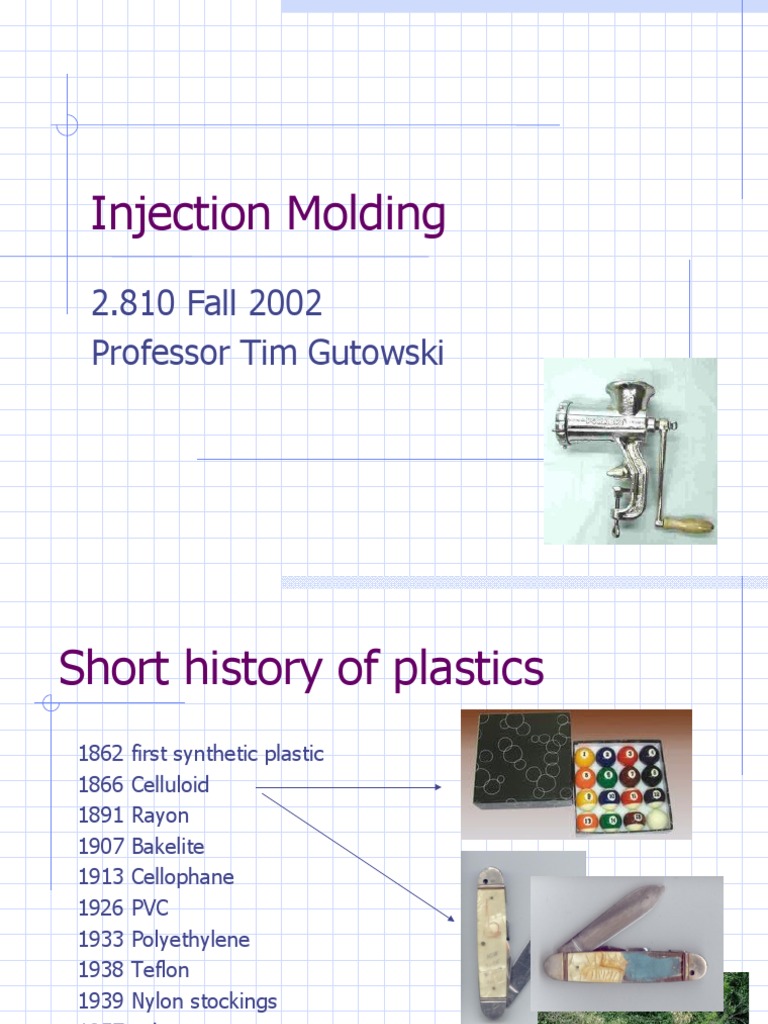 Injection Molding: 2.810 Fall 2002 Professor Tim Gutowski | PDF ...