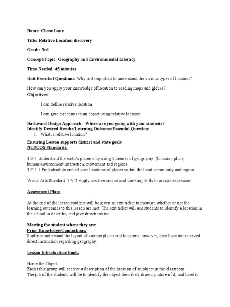 3rd Grade Geography Lesson | PDF | Career & Growth
