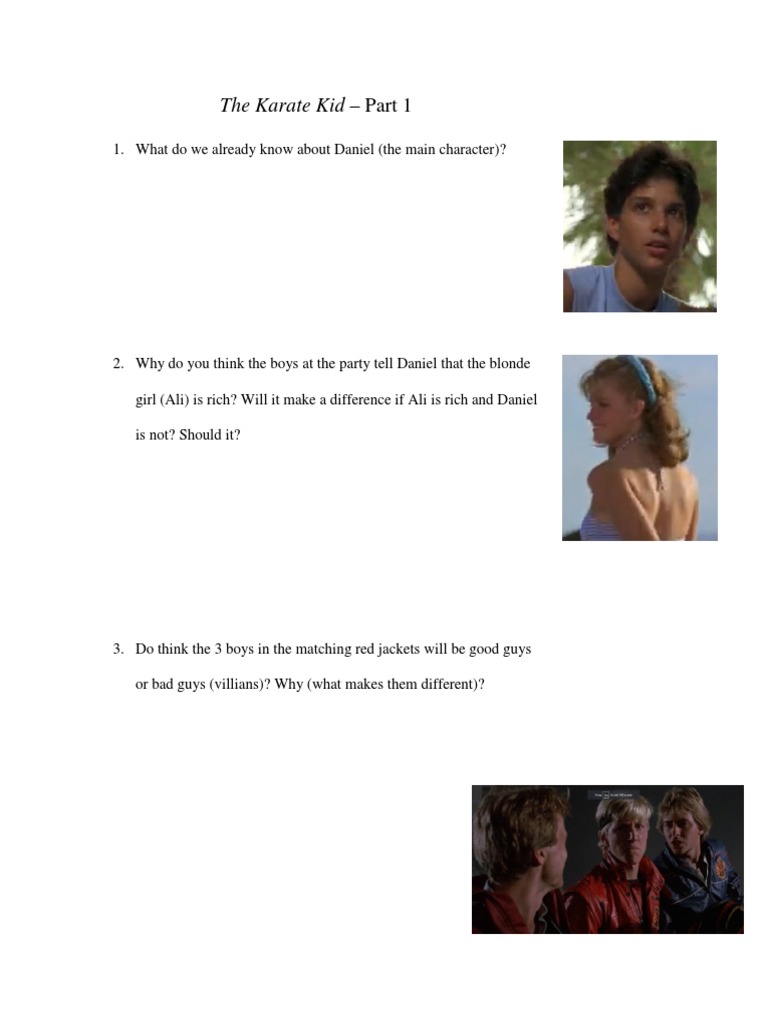 Karate Kid Comprehension Questions | PDF