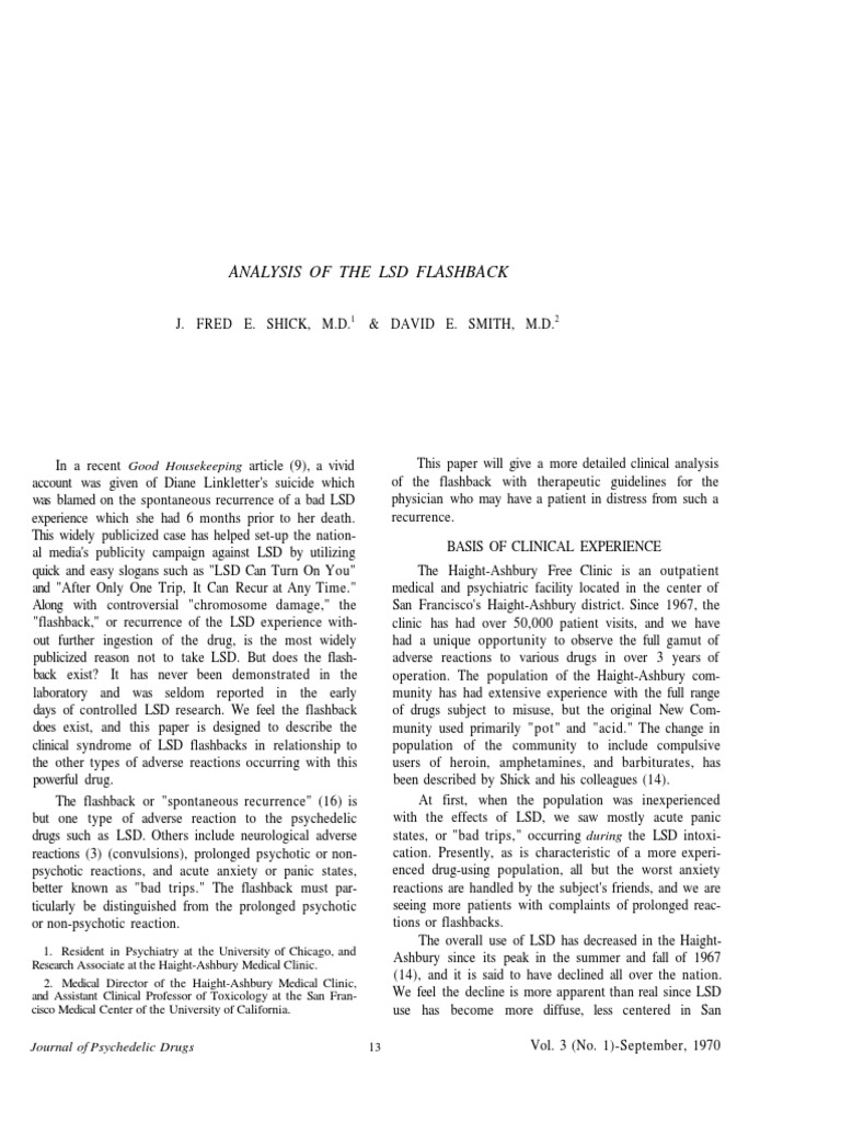 Analysis of The LSD Flashback | PDF | Lysergic Acid Diethylamide | Hypnosis