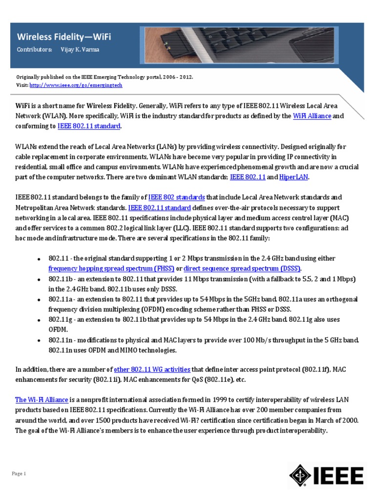 Wifi PDF | PDF | Ieee 802.11 | Wireless Lan