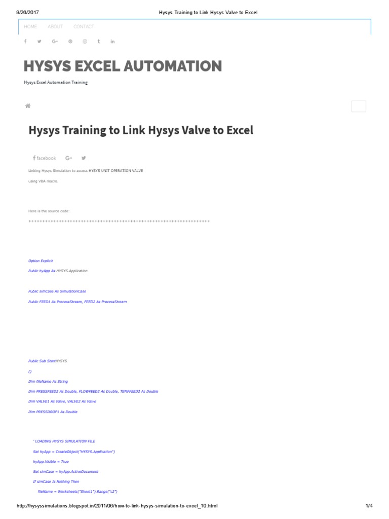 Hysys Training To Link Hysys Valve To Excel | PDF | Microsoft Excel ...
